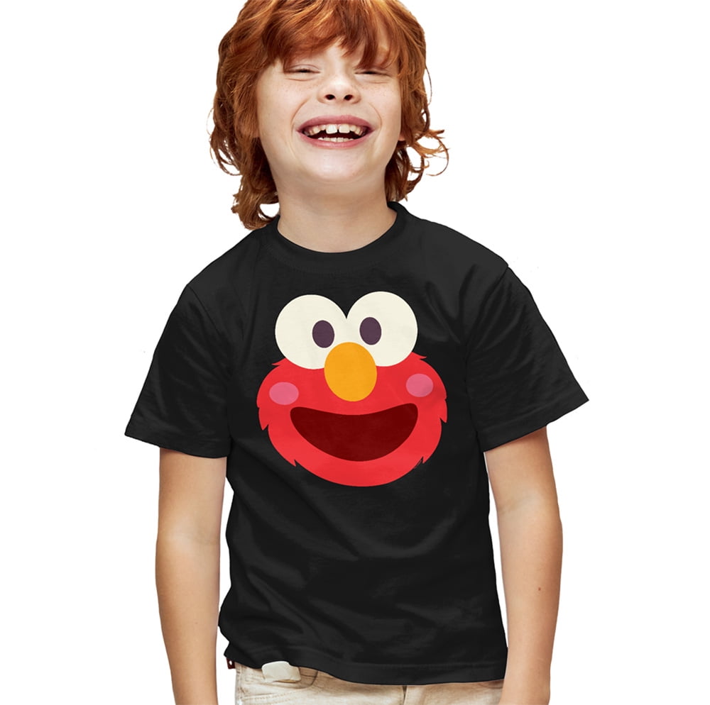 Sesame Street Elmo Kawaii Face Kids T Shirt for Youth Boys and Girls ...