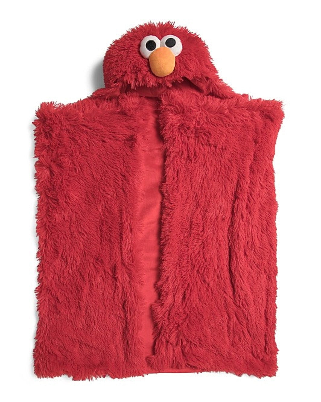 Sesame Street Elmo Kids Faux Fur Soft Character Hooded Blanket Throw ...