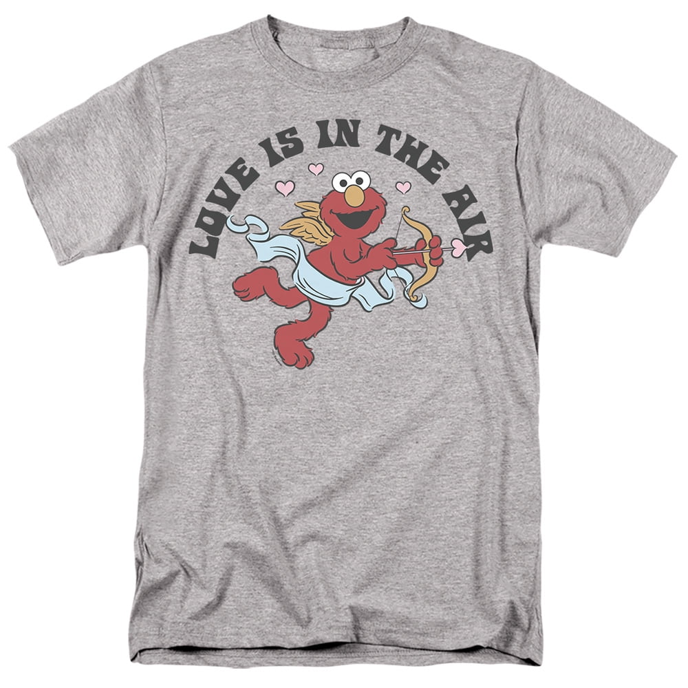 Sesame Street Elmo Love is in the Air Unisex Adult T Shirt, Athletic ...