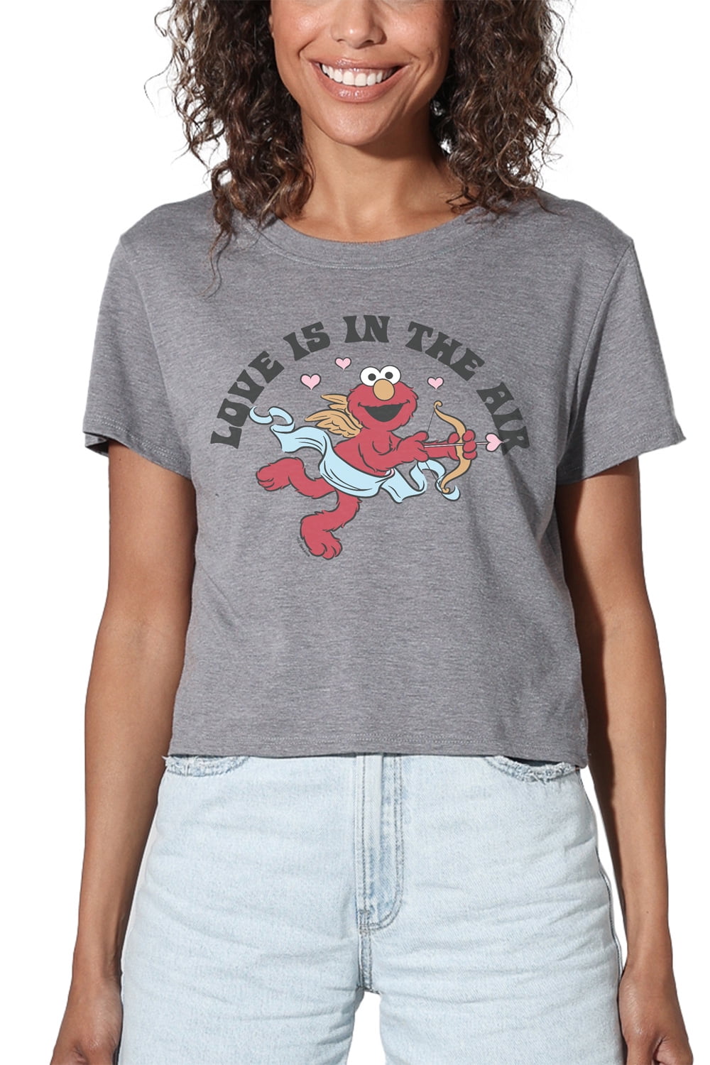 Sesame Street Elmo Love is in the Air Women's Crop Top T-Shirt ...