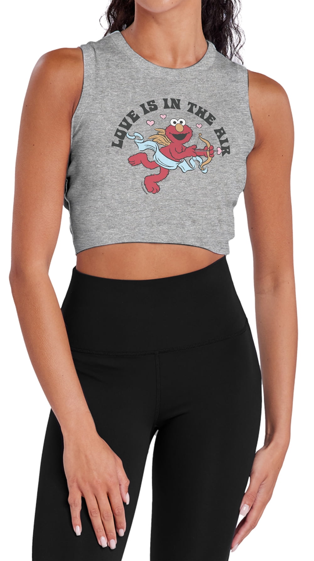 Sesame Street Elmo Love is in the Air Women's Sleeveless Crop Top Tank ...