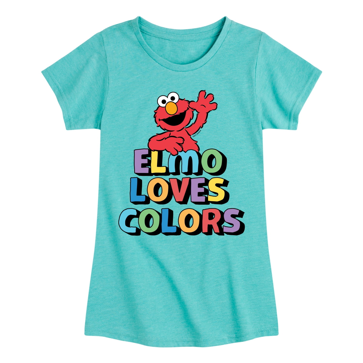 Sesame Street - Elmo Loves Colors - Toddler Girls Short Sleeve Graphic ...