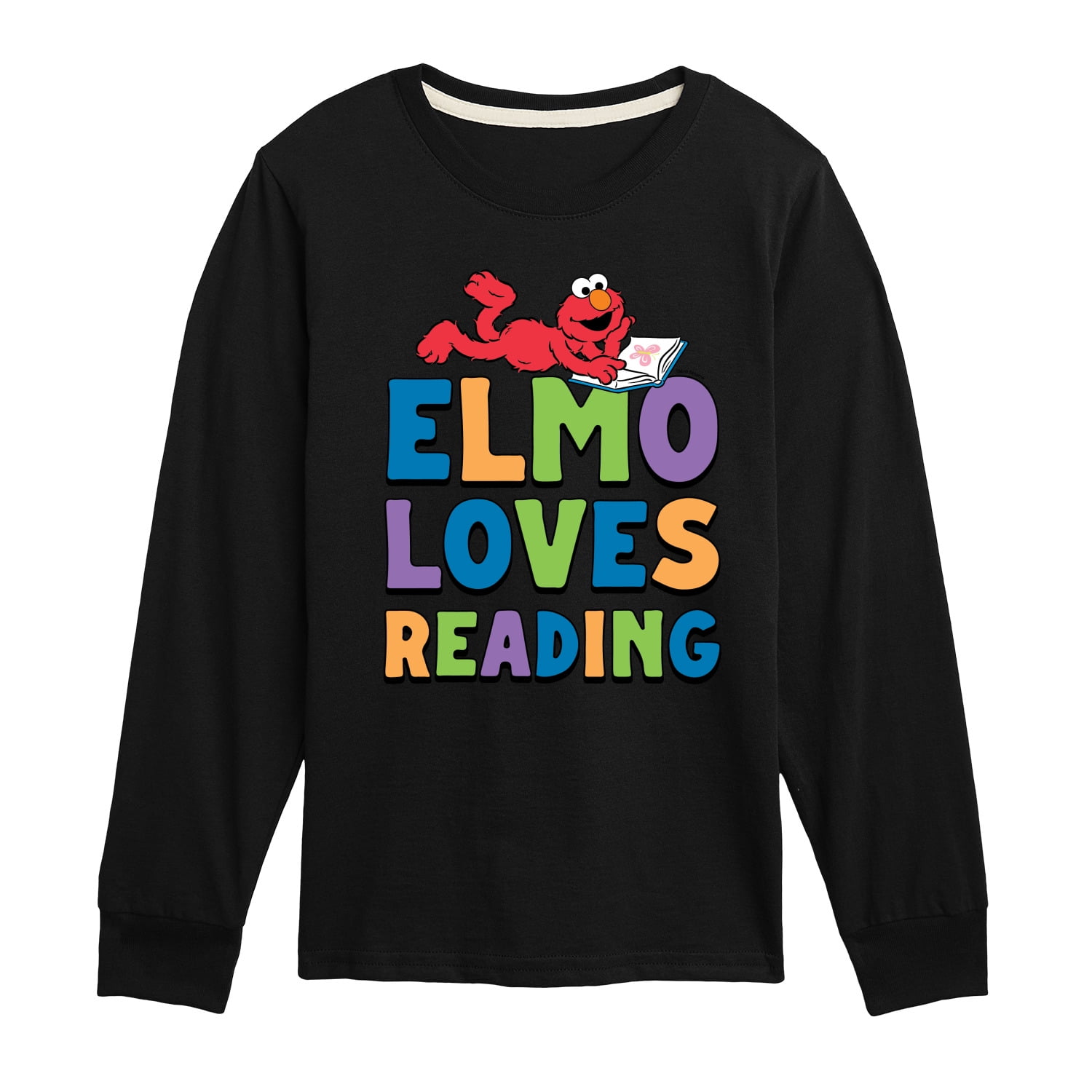 Sesame Street - Elmo Loves Reading - Toddler and Youth Long Sleeve T ...