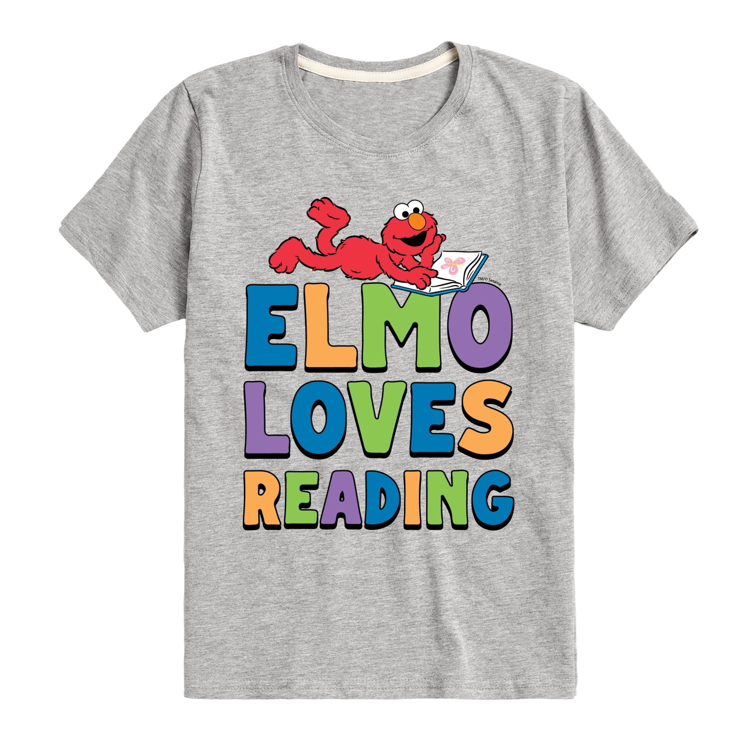 Sesame Street - Elmo Loves Reading - Toddler and Youth Short Sleeve ...