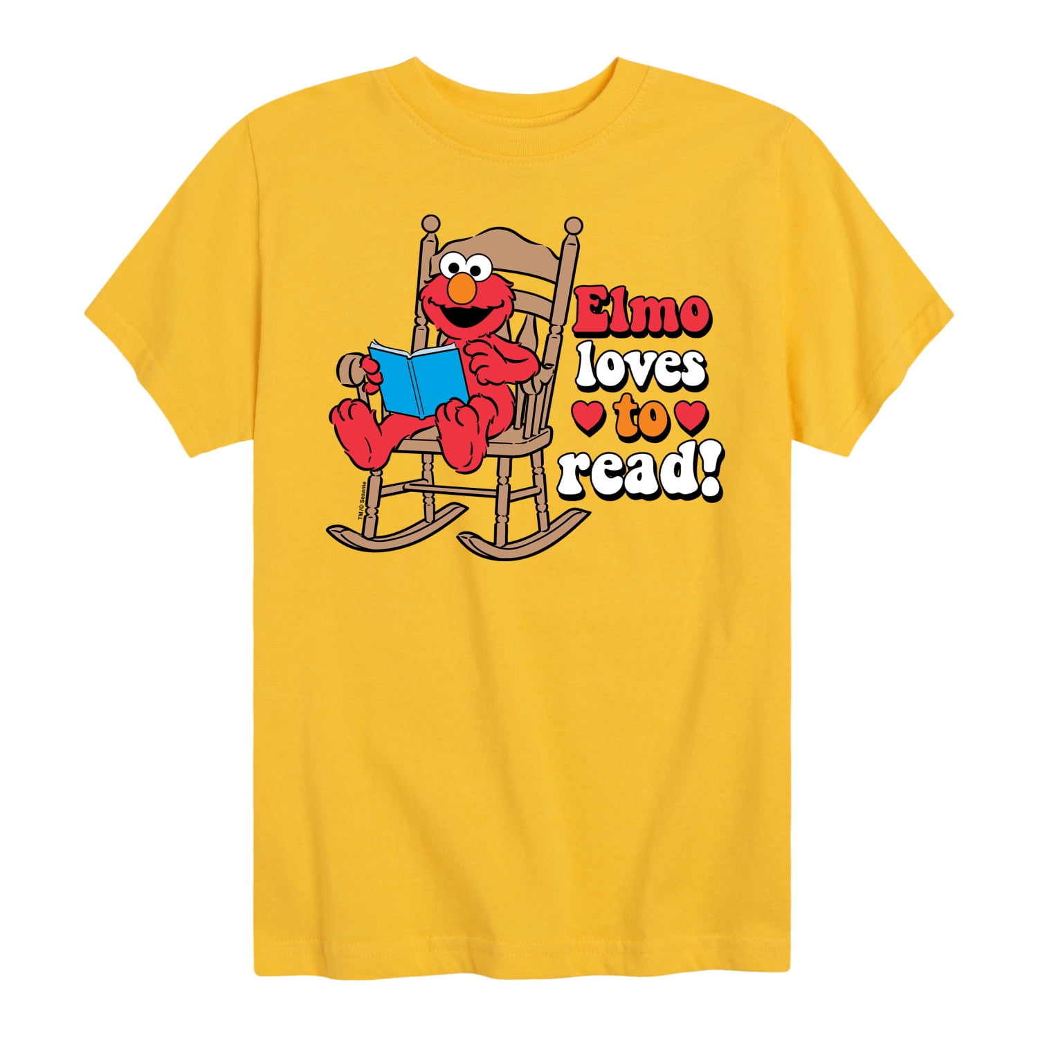 Sesame Street - Elmo Loves To Read - Toddler and Youth Short Sleeve ...