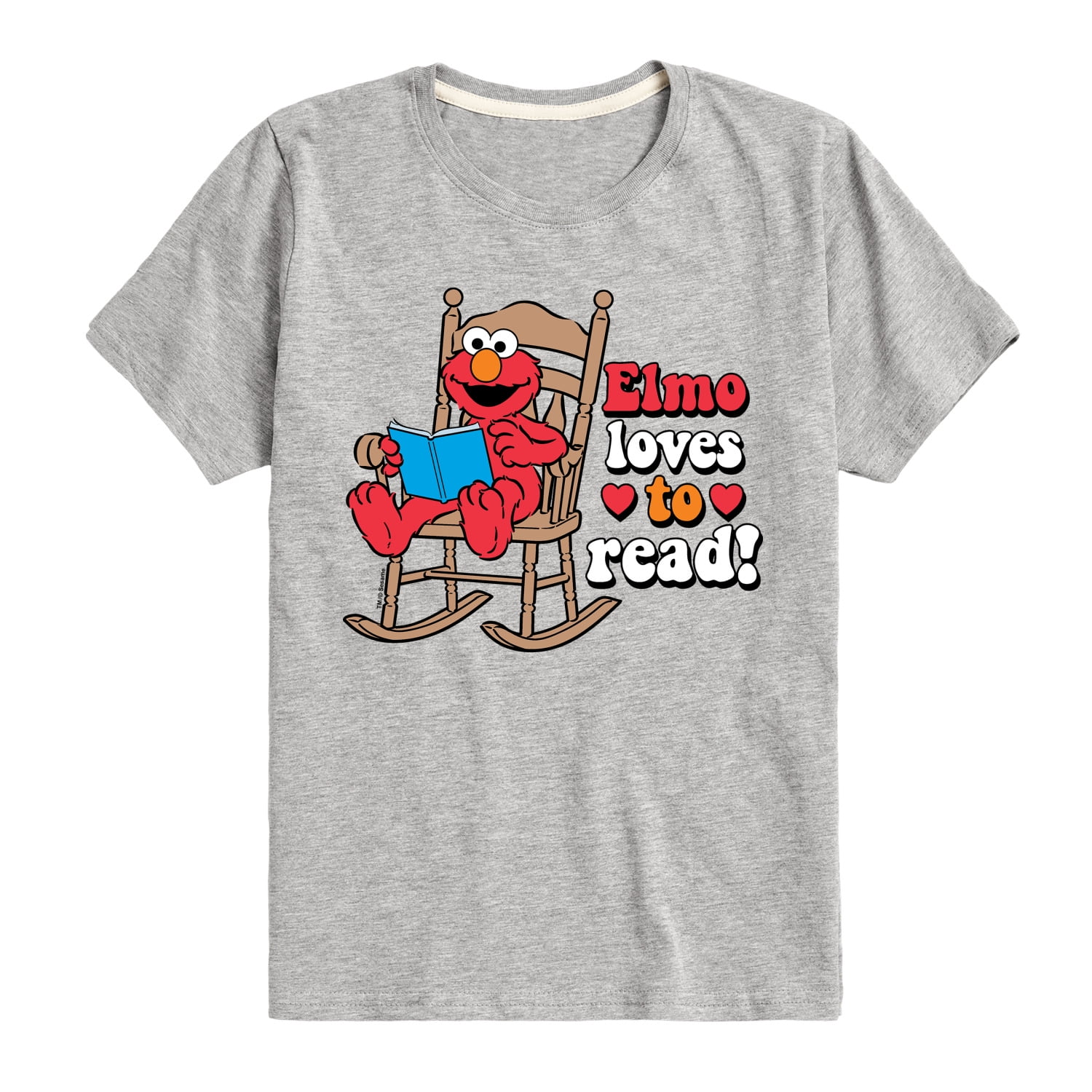 Sesame Street - Elmo Loves To Read - Toddler and Youth Short Sleeve ...