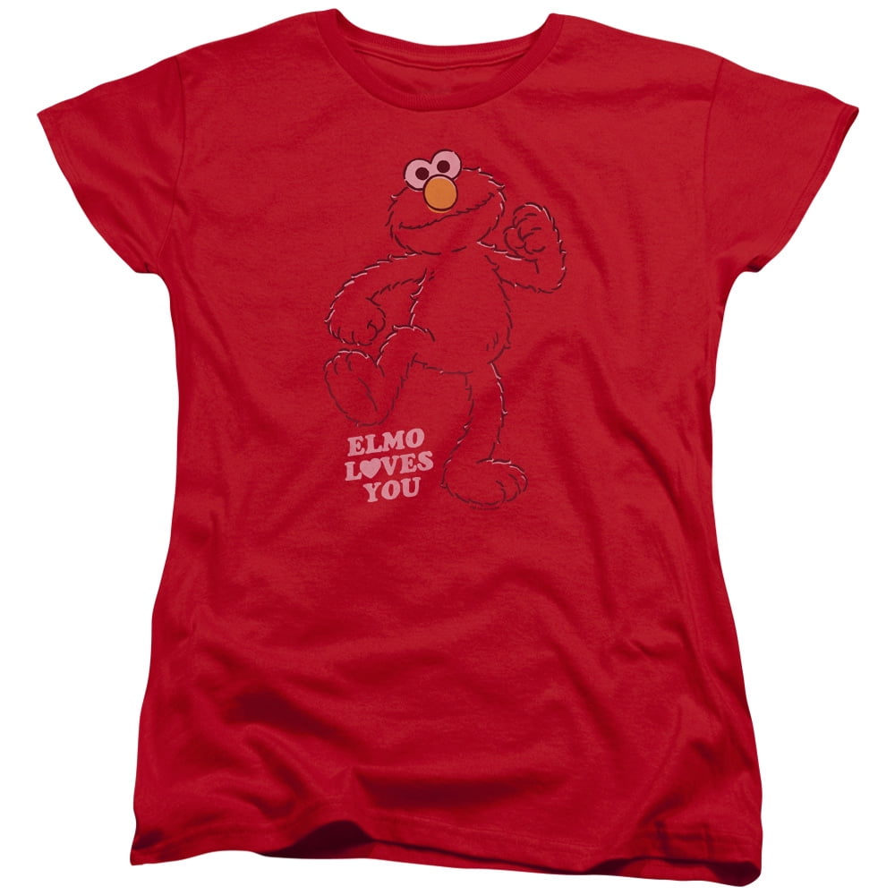 Sesame Street - Elmo Loves You - Women's Short Sleeve Shirt - Large ...
