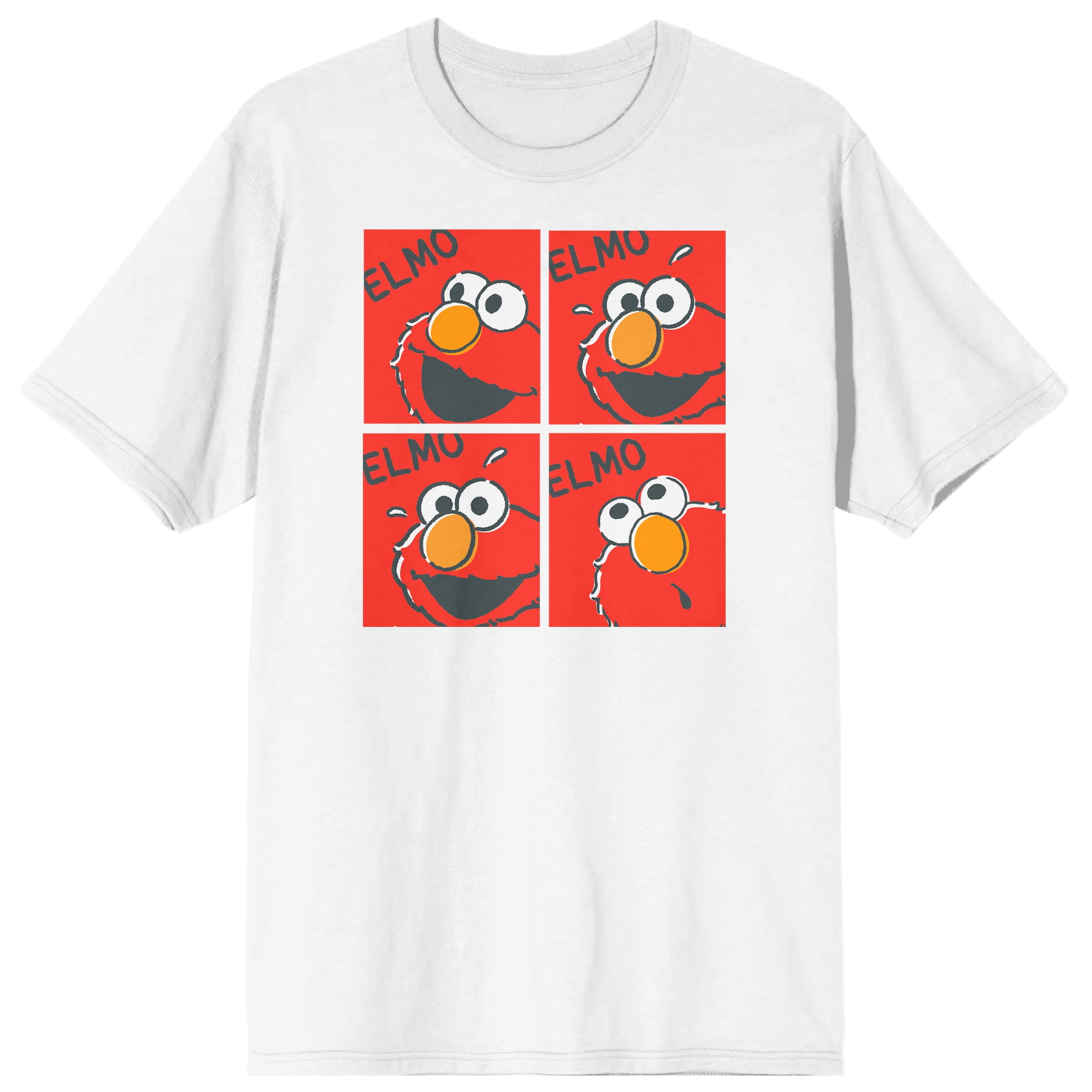 Sesame Street Elmo On 4 Orange Squares Men's White T-shirt - 4XLB ...