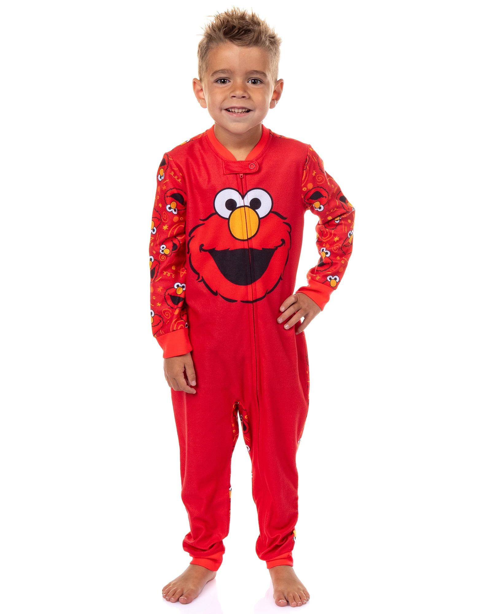 Sesame Street Elmo Pajamas Toddler Soft Fleece Footless Sleeper One ...