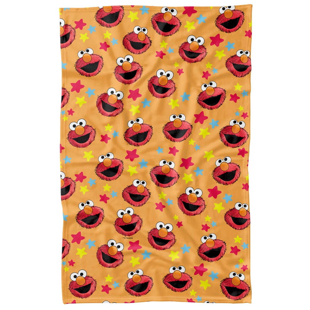 Sesame Street Elmo Pattern Officially Licensed Fleece Blanket 36' x 58 ...