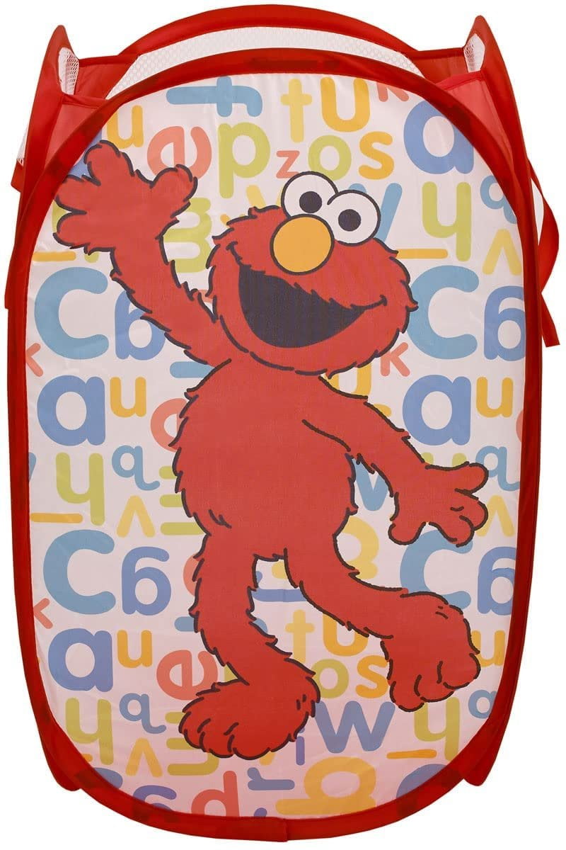 Sesame Street Elmo Pop Up Kids Basket - Durable Handles, Mesh Laundry ...