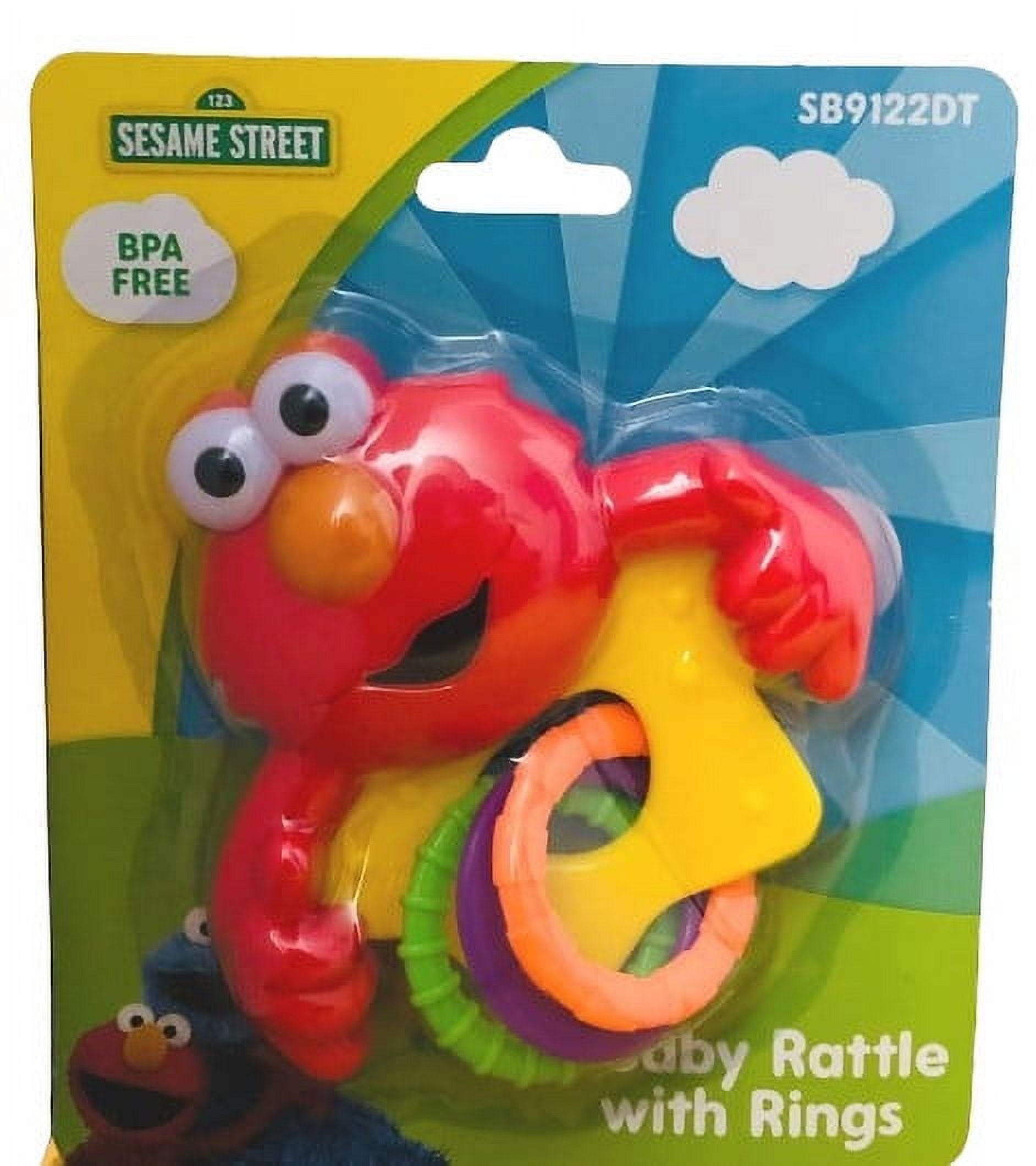 Sesame Street Elmo Rattle with Rings, BPA Free Yellow Color - Walmart.com