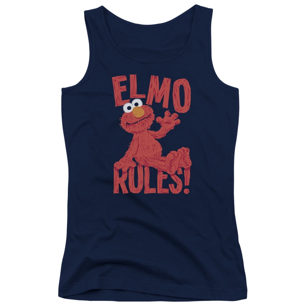 Sesame Street Elmo Rules Junior Women's Tank Top Navy - Walmart.com