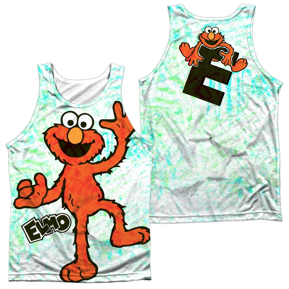 Sesame Street Elmo Scribble (Front/Back Print) Mens Sublimation Tank ...