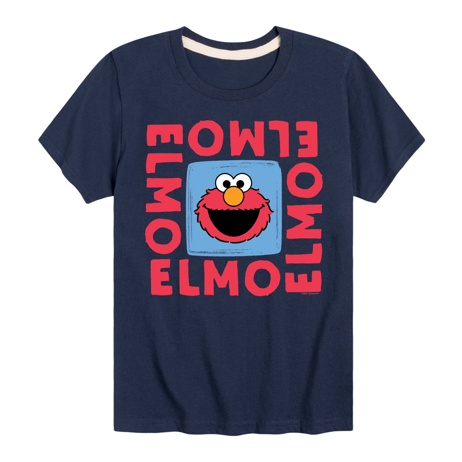 Sesame Street - Elmo Square - Toddler and Youth Short Sleeve Graphic T ...