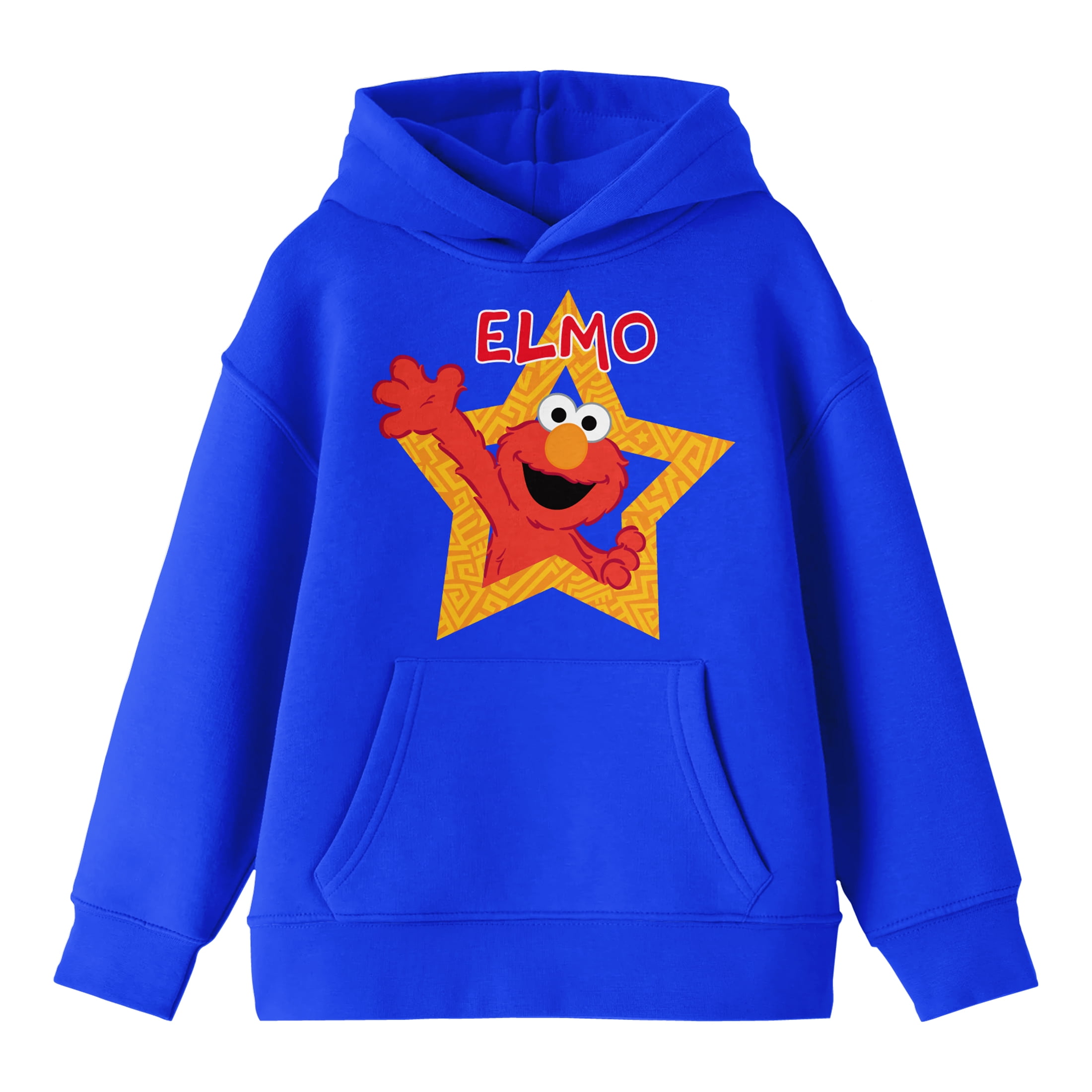 Sesame Street Elmo Star Frame Long Sleeve Royal Adult Blue Hooded ...