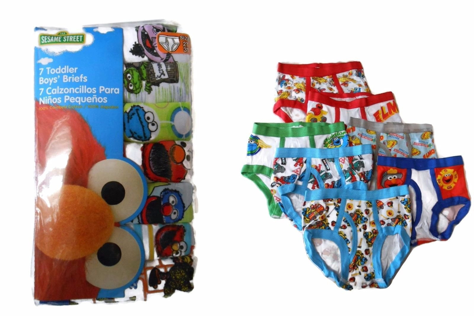 Sesame Street Elmo Toddler 7 Pack Boys Briefs - Sports (2T-3T ...