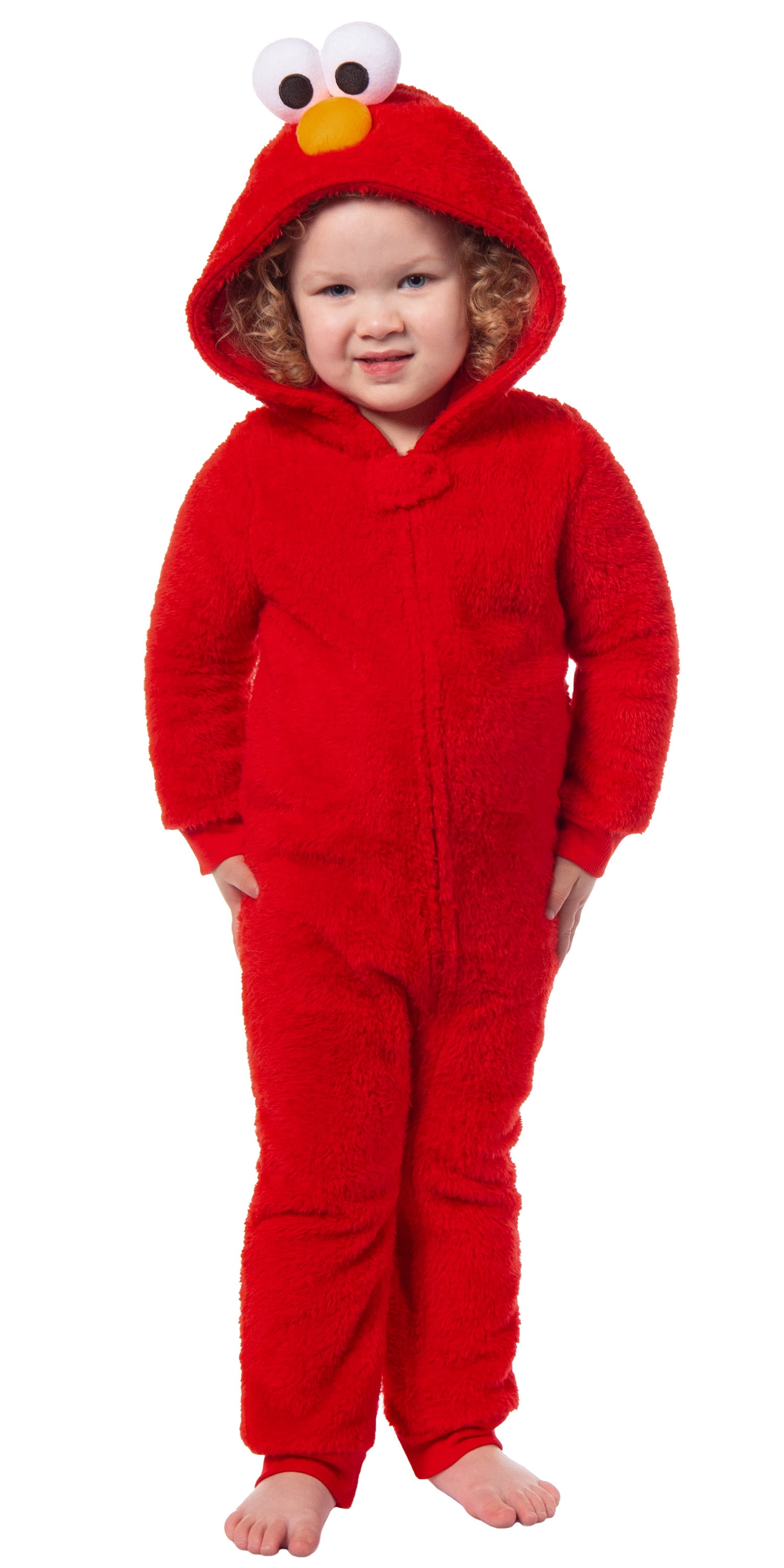 Sesame Street Elmo Toddler Kids Union Suit Kigurumi Hooded One Piece ...