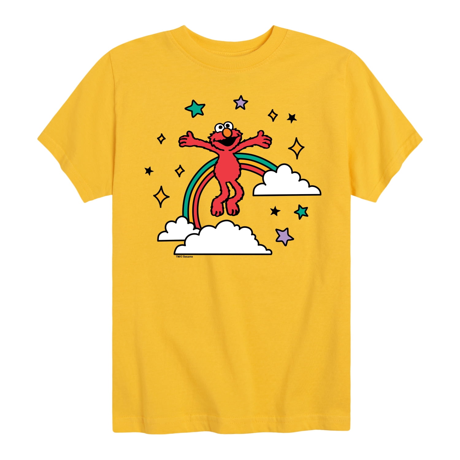 Sesame Street - Elmo With Rainbow - Toddler and Youth Short Sleeve ...