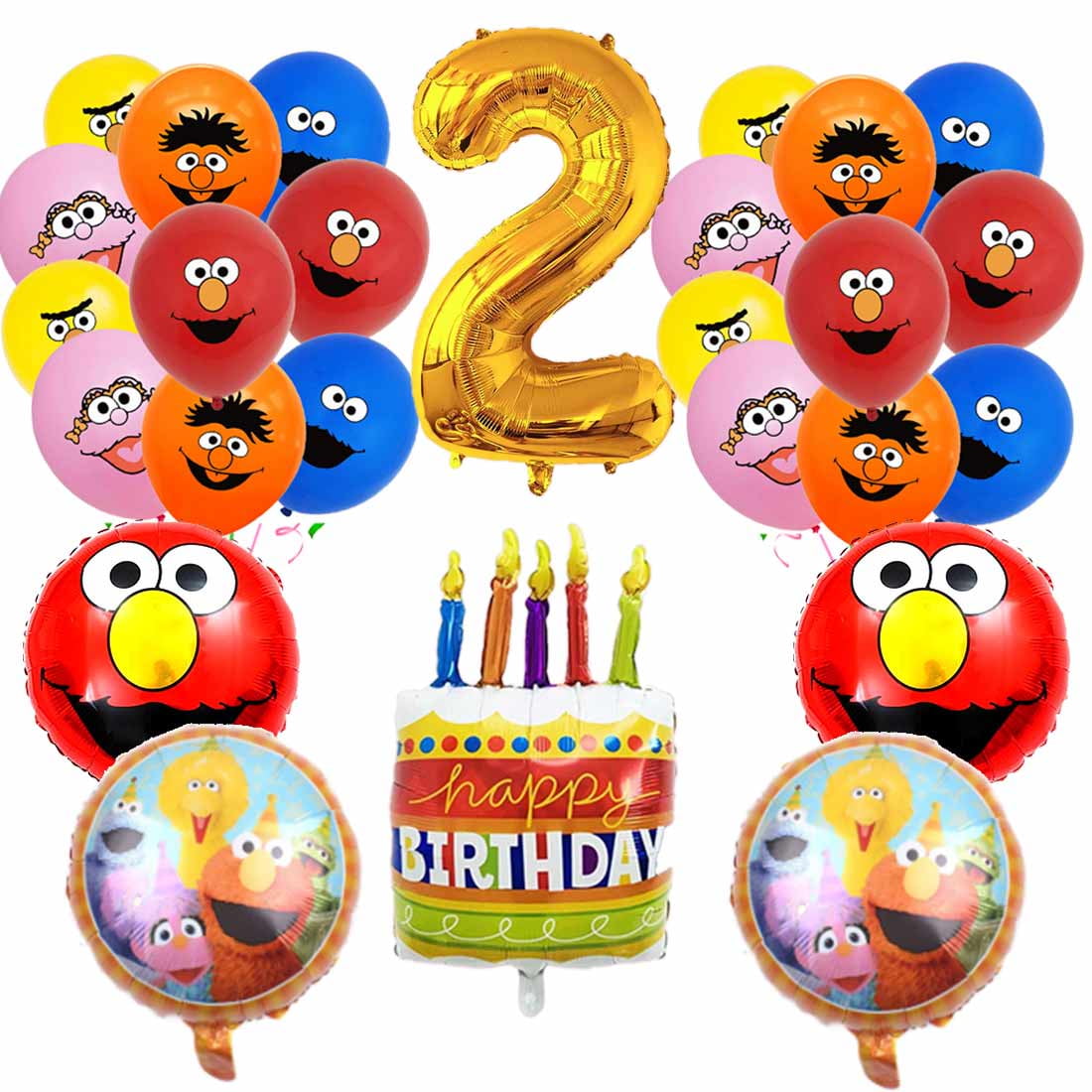 Sesame Street Ernie Bert Balloons Party Supplies 2nd Big Number ...