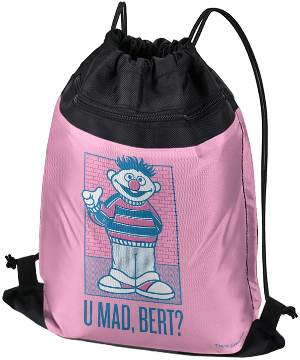 Sesame Street Ernie U Mad, Bert? Drawstring Backpack Sports Bag ...