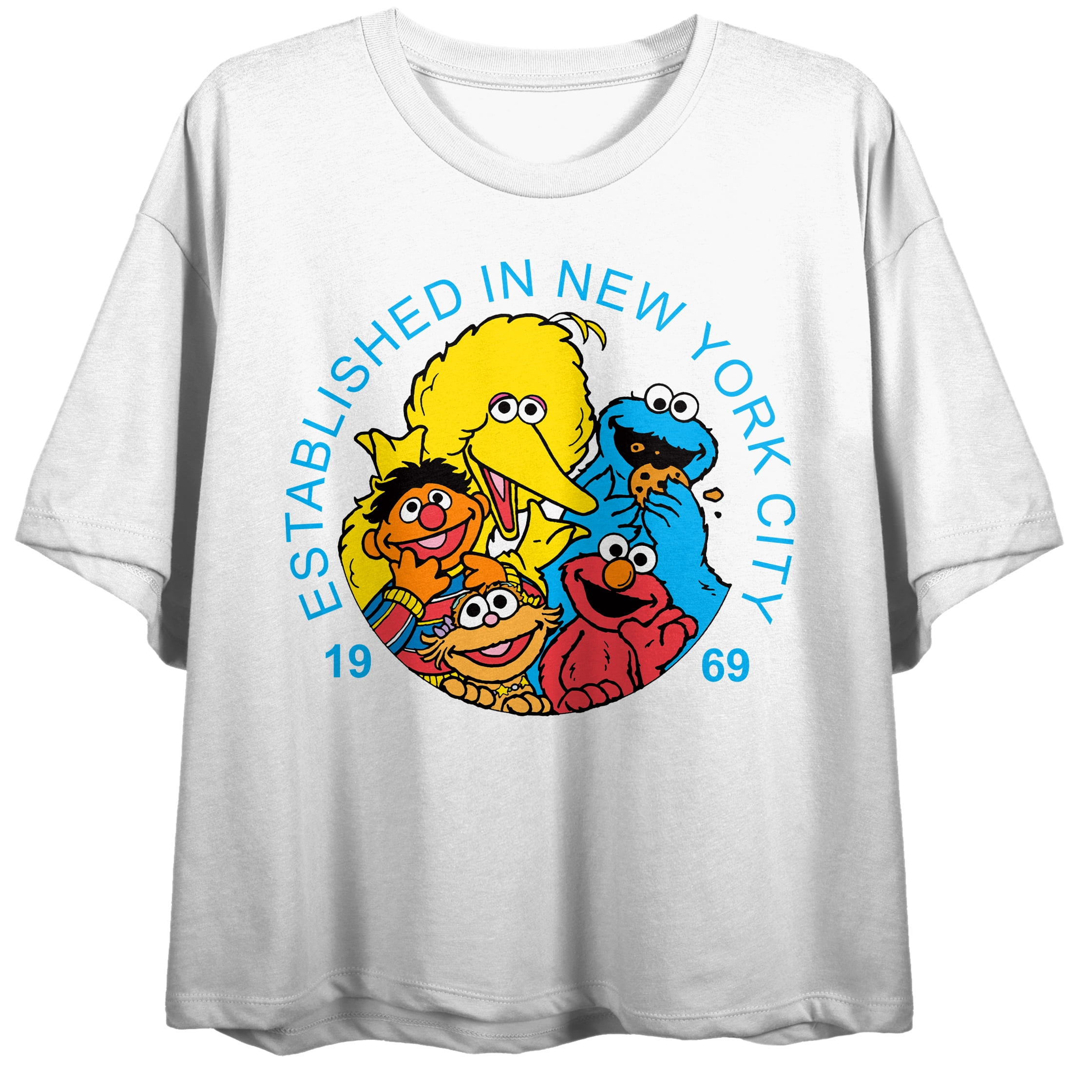 Sesame Street Established In New York City 1969 Women's White Crew Neck ...