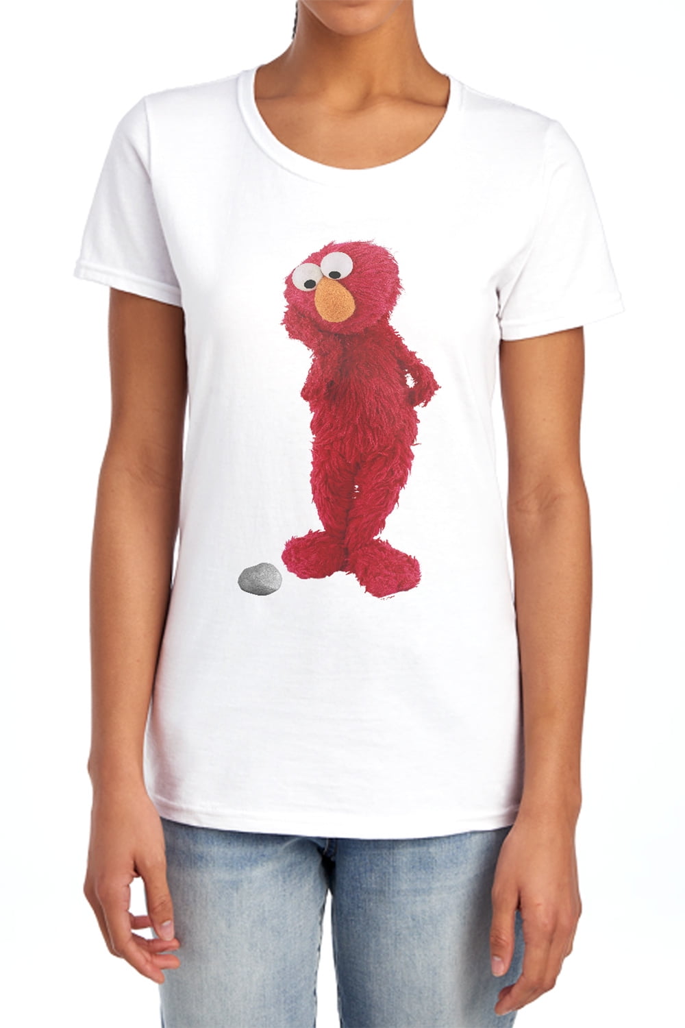 Sesame Street Existential Elmo and Rocco Women's T Shirt, White, Large ...