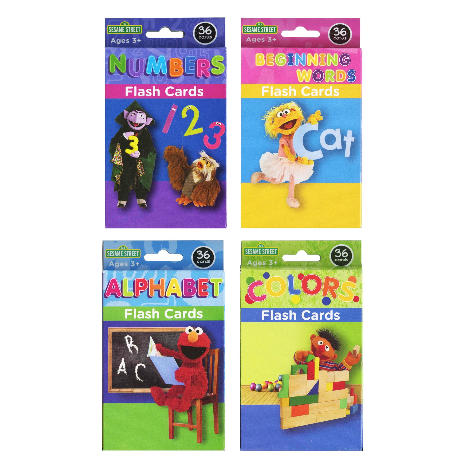 Sesame Street Flash Card, Picture Abc Letters Words & Color Geometry ...