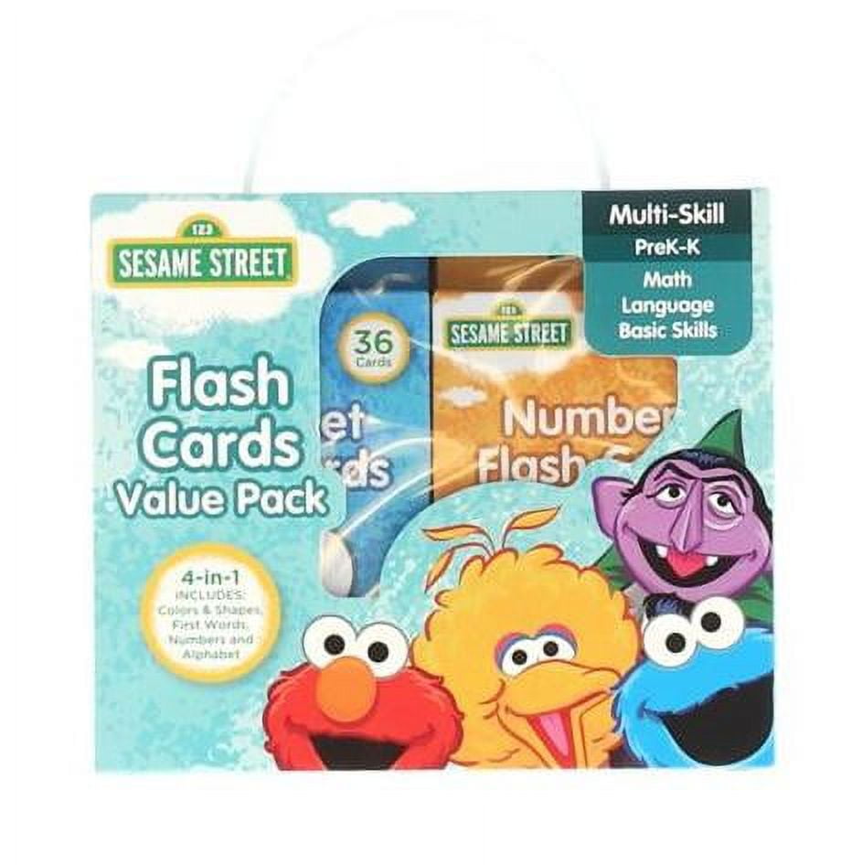 Sesame Street Flash Cards 4-In-1 Value Pack PreK-K - Walmart.com