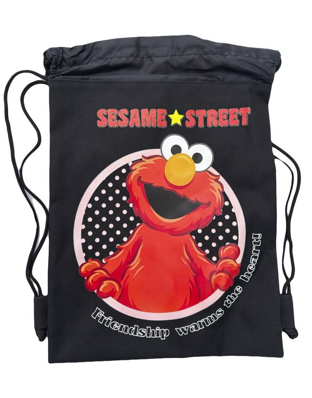 Sesame Street Elmo Drawstring Bag, Sturdy Cordura Fabric, 10x15 Inches ...