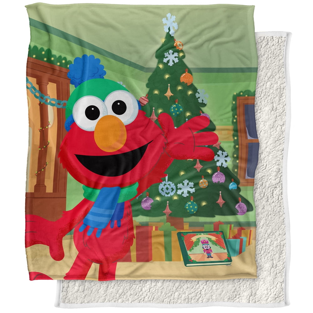 Sesame Street Furry Friends Forever Blanket, 50'x60' Elmo Christmas ...