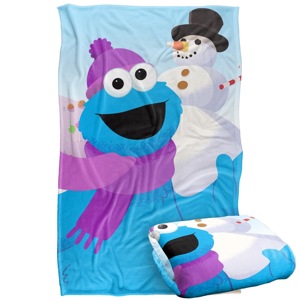 Sesame Street Furry Friends Forever Cookie Monster Snowman Kids Silky ...
