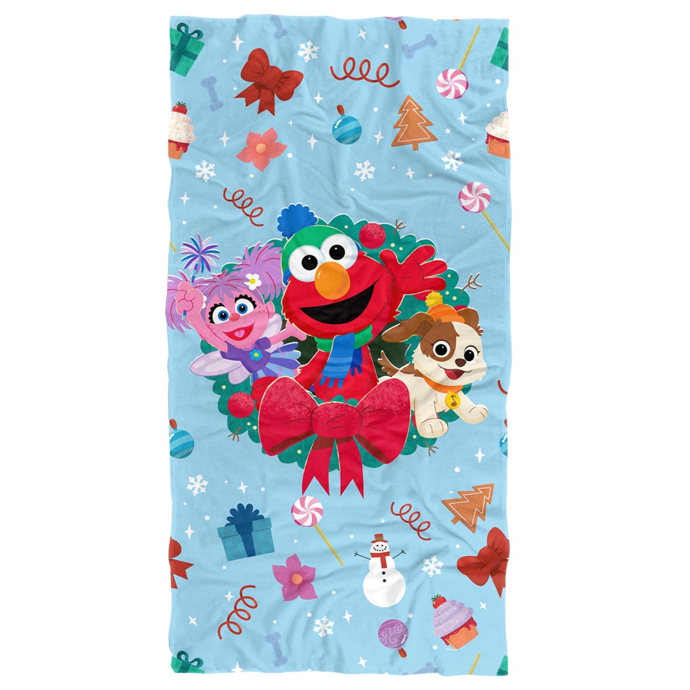 Sesame Street Furry Friends Forever Elmo Abby Wreath Kids Beach Towel ...