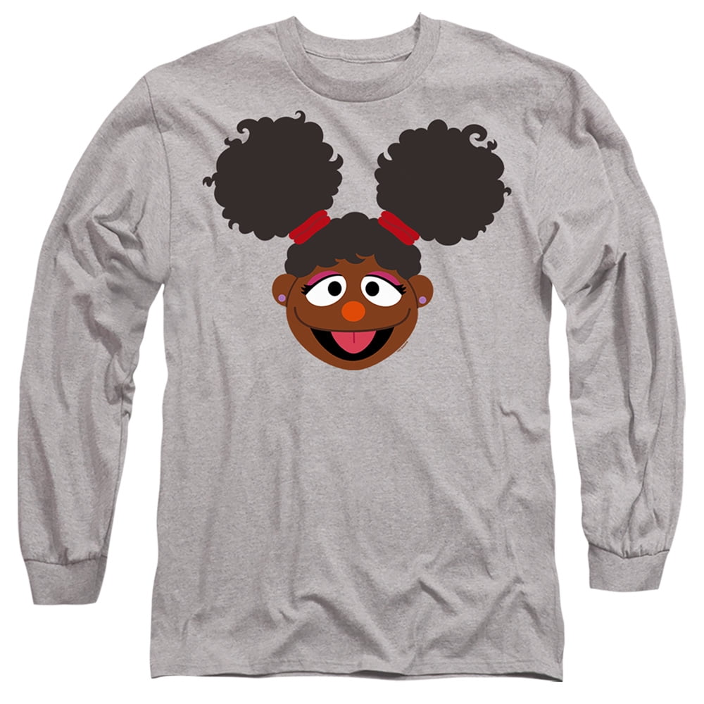 Sesame Street Gabrielle Face Unisex Adult Long-Sleeve T Shirt (X-Large ...