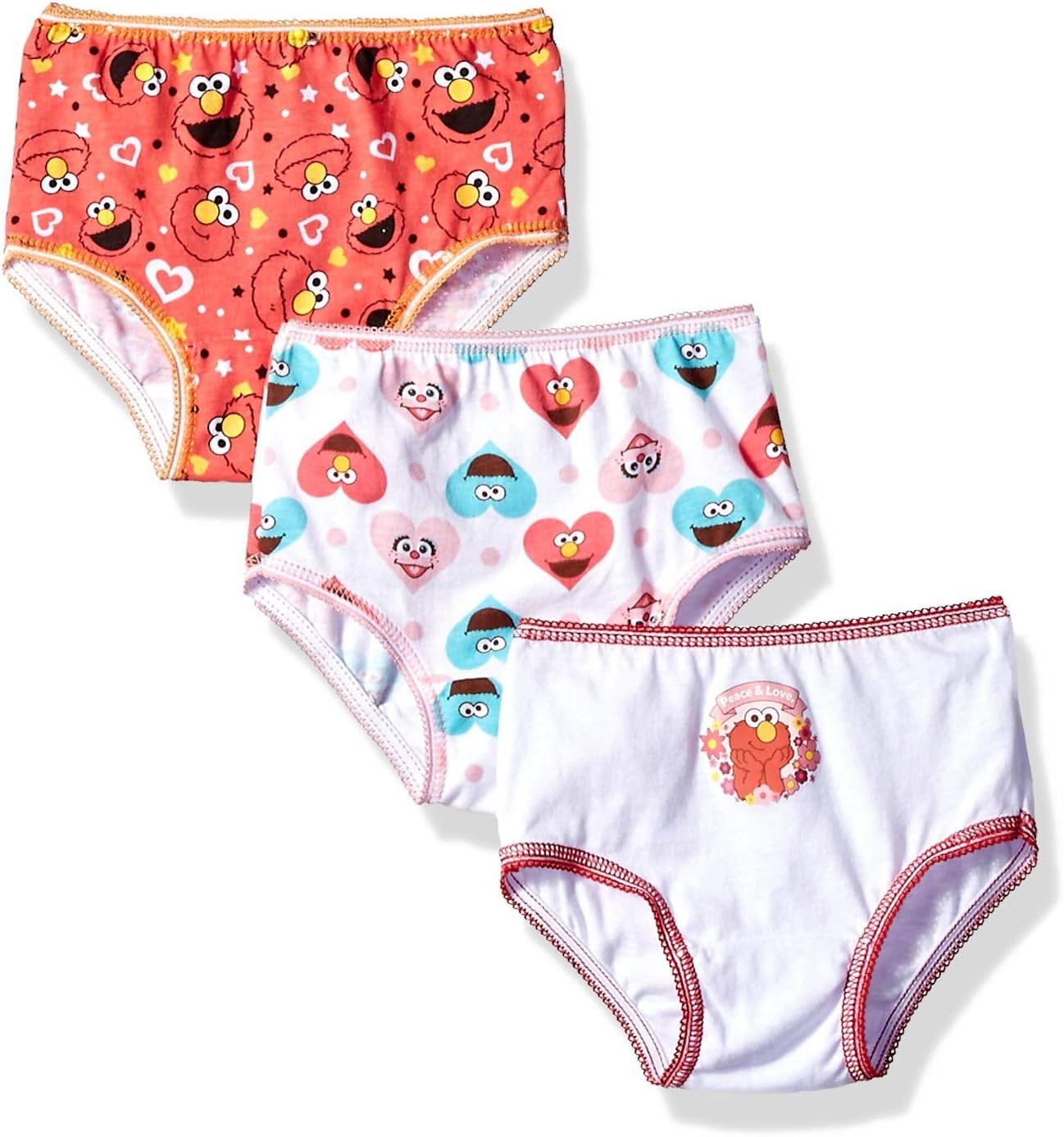 Sesame Street Girls' Toddler 100% Combed Cotton Panties Multipacks with ...