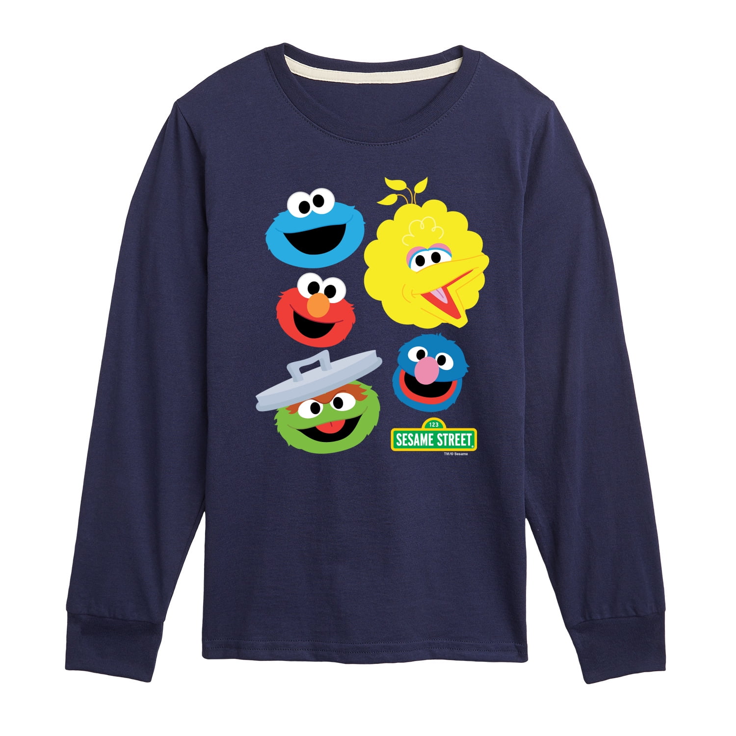 Sesame Street - Group With Logo - Toddler and Youth Long Sleeve T-Shirt ...