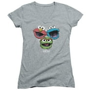 Sesame Street Cookie Monster LOL Heather Gray Juniors T-Shirt - Walmart.com