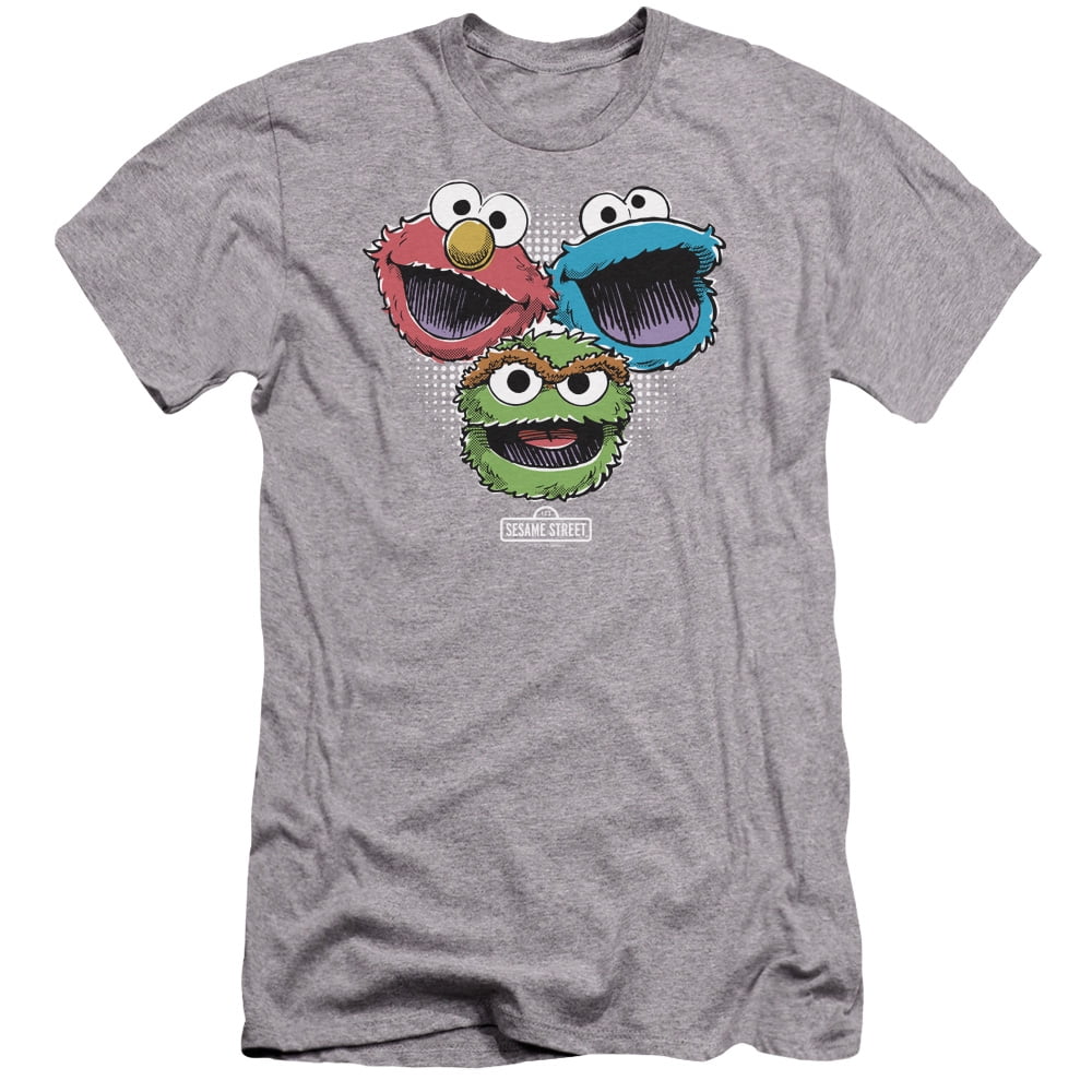 Sesame Street Halftone Heads Premium Canvas Adult Slim Fit 30/1 T-Shirt ...
