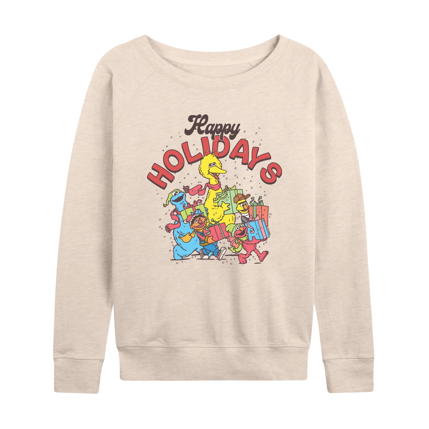 Sesame Street - Happy Holidays - Women's French Terry Long Sleeve ...