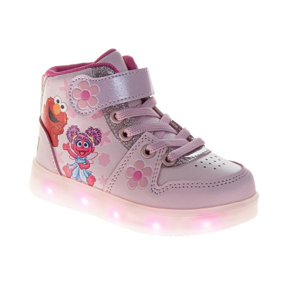 Sesame Street High Top Girls' Sneakers Light Up Comfortable Velcro ...