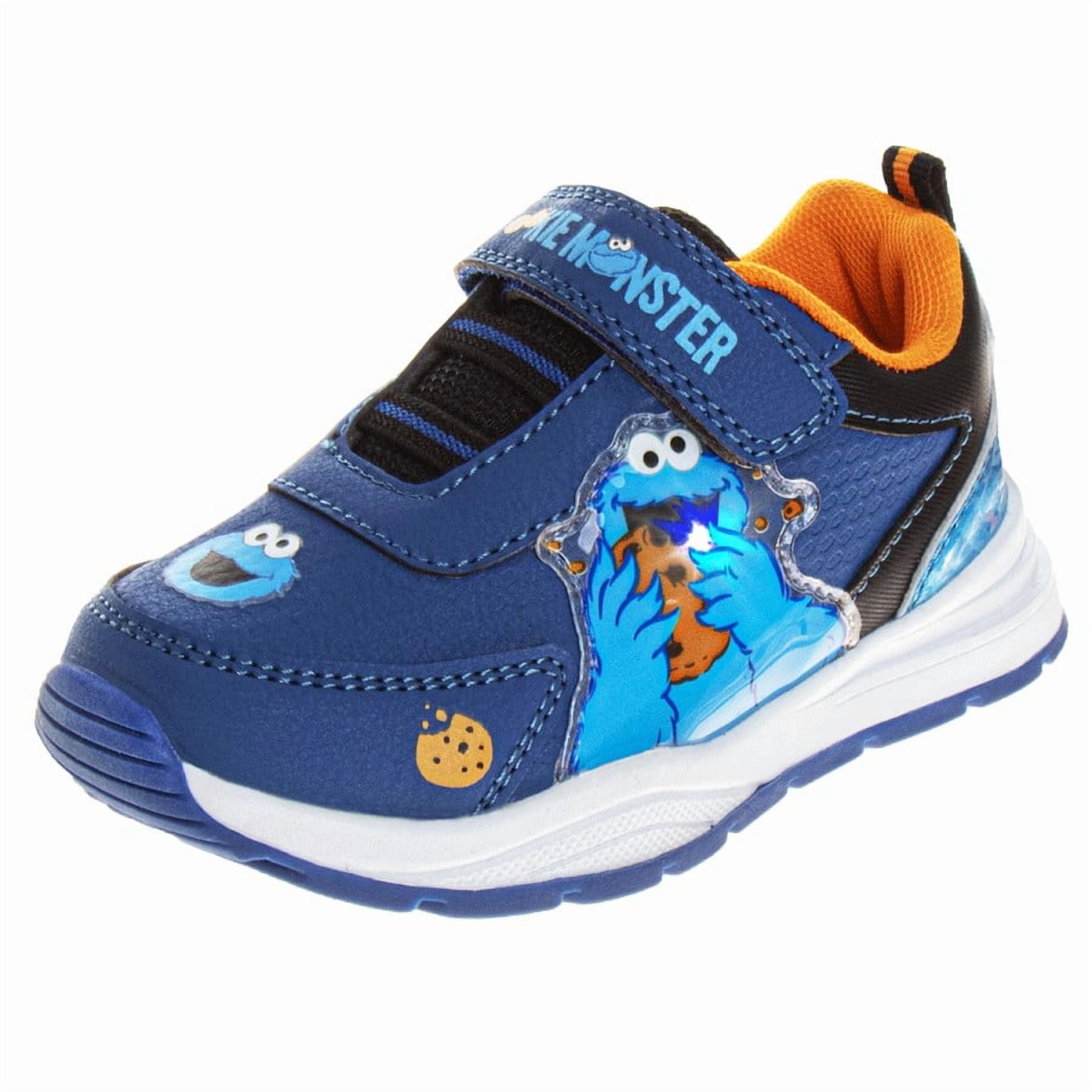 Sesame Street Kids Cookie Monster Hook And Loop Fashion Sneaker ...