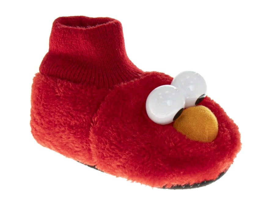 Sesame Street Kids Curious Elmo Dual Sizes Slippers. (Toddler/Little ...