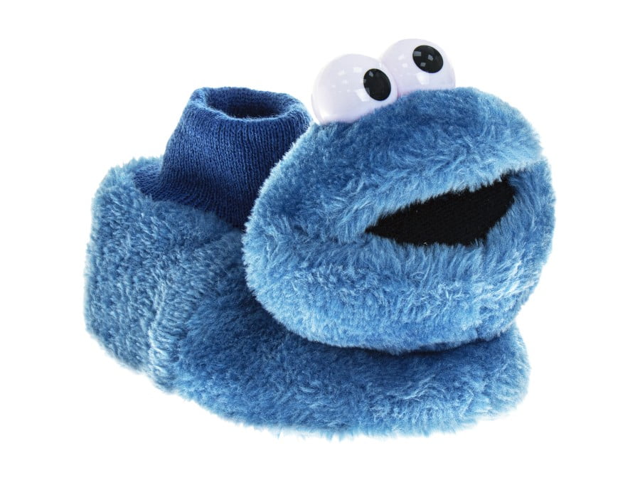 Sesame Street Kids Happy Cookie Monster Dual Sizes Slippers. (Toddler ...
