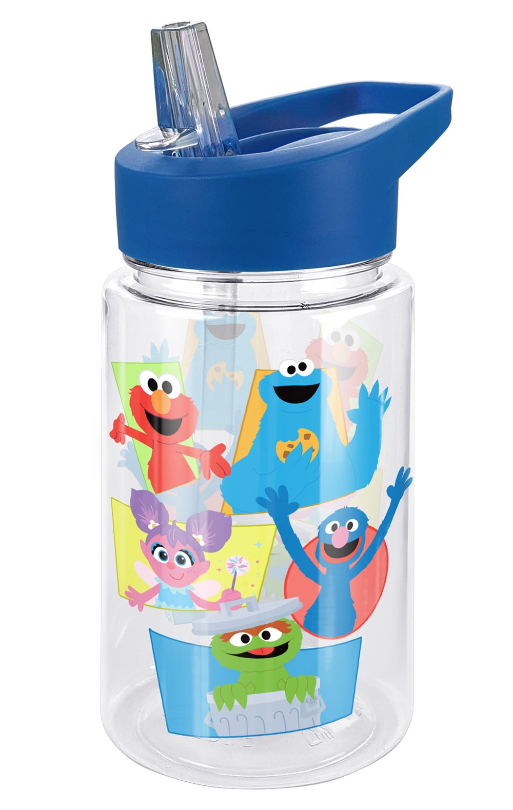 Sesame Street Kids Tritan Plastic Water Bottle with Straw Lid and ...