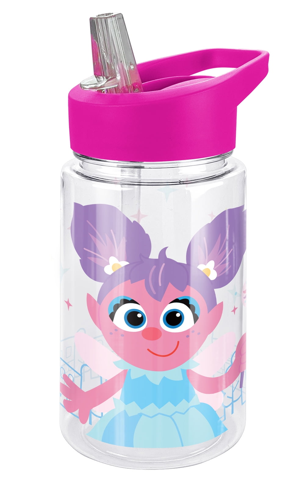 Sesame Street Kids Water Bottle, Tritan Plastic, Straw Lid, Handle ...