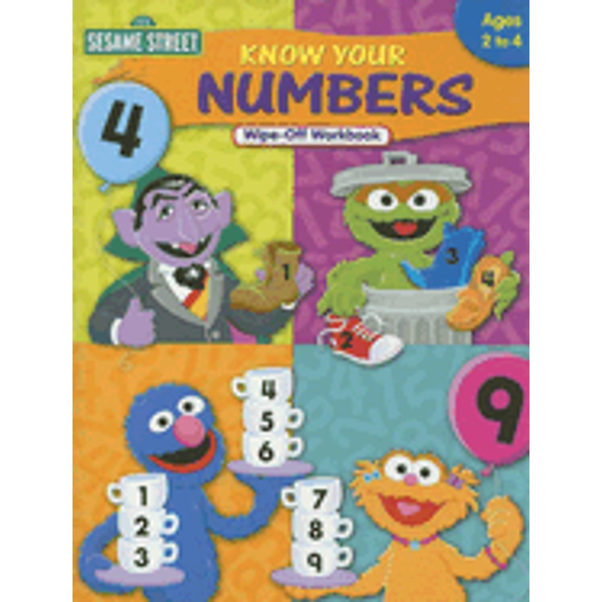 Pre-Owned Sesame Street Know Your Numbers Wipe-off Workbook : Ages 2 To ...