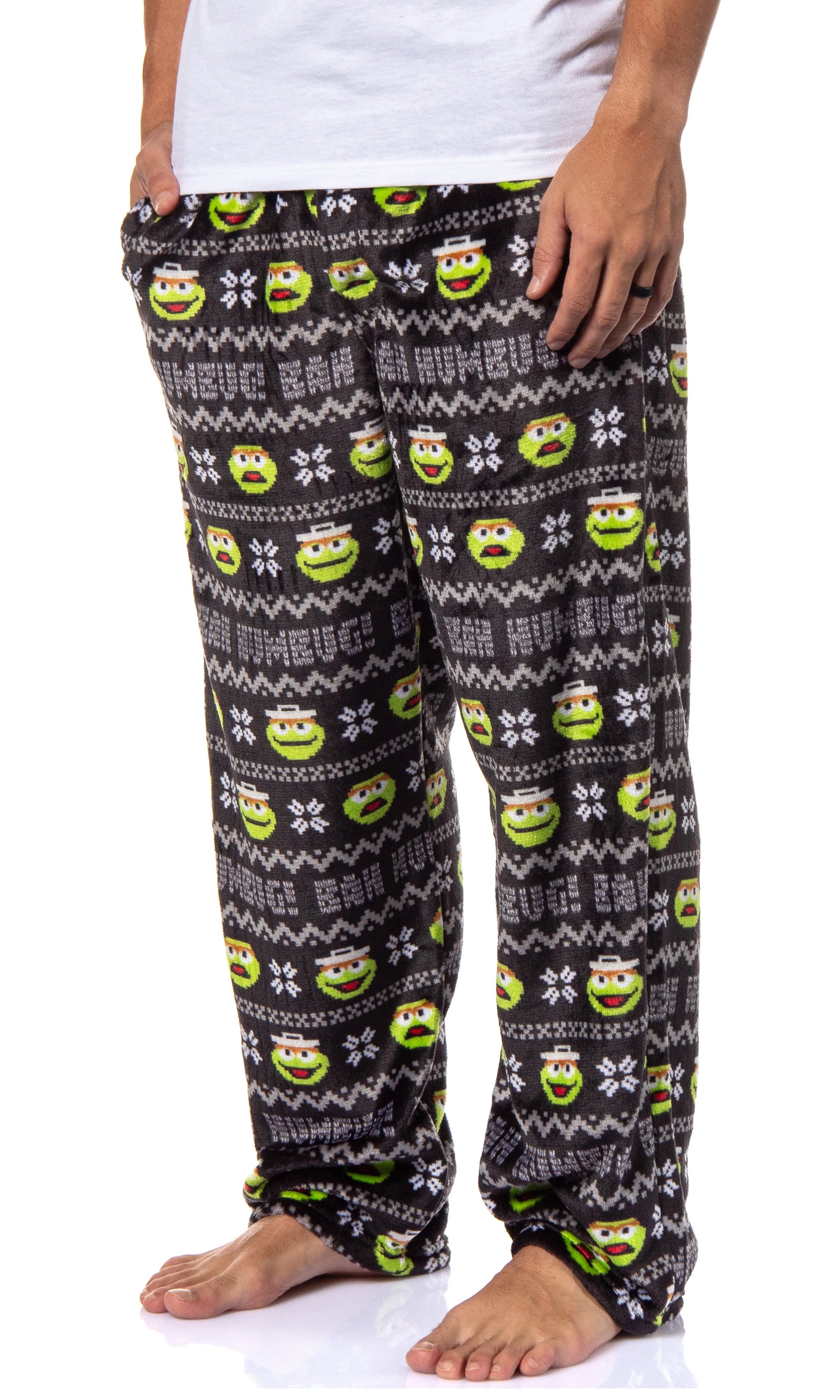 Sesame Street Men's Oscar The Grouch Bah Humbug Fleece Super Minky ...