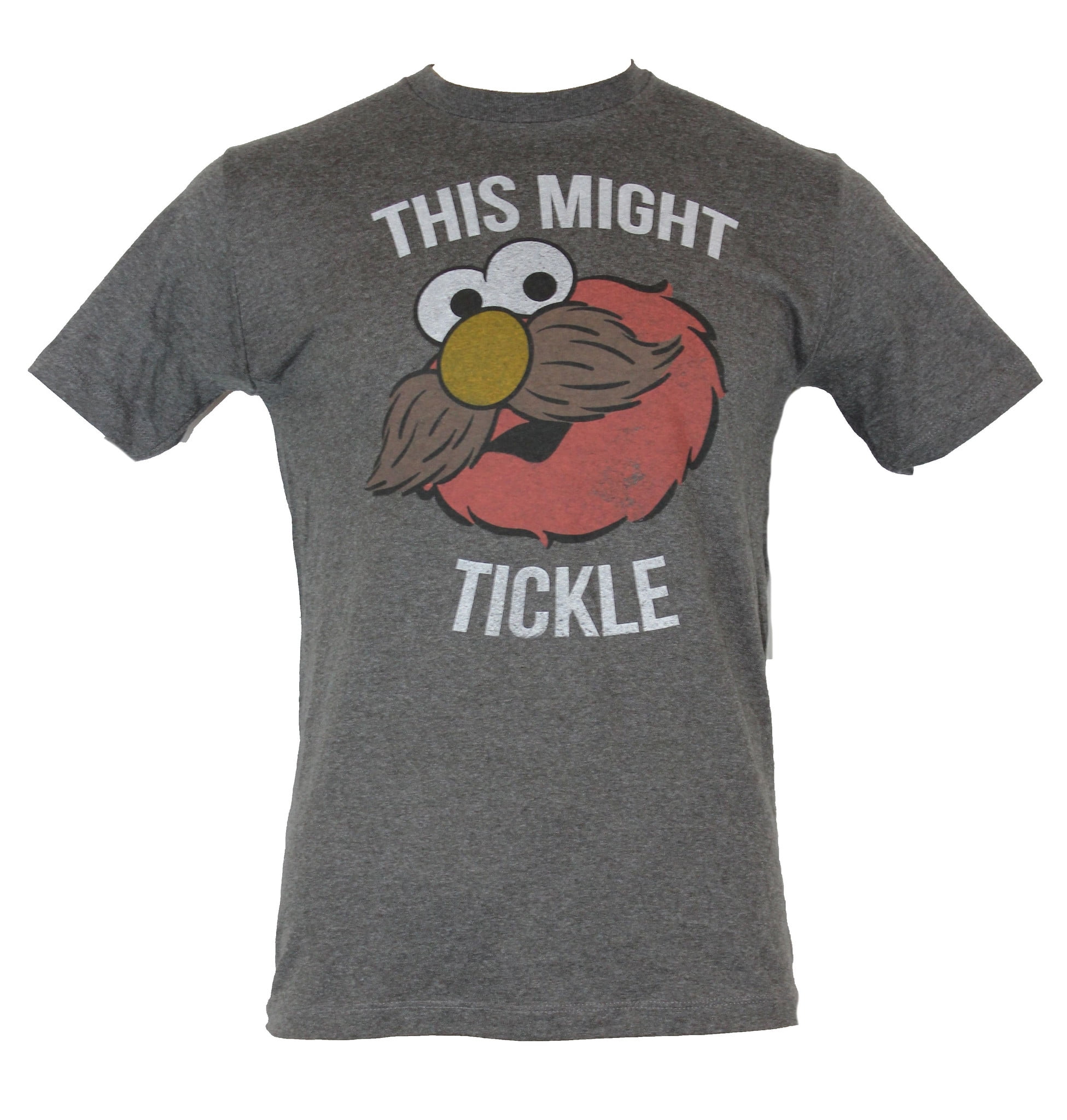 Sesame Street Mens T-Shirt - "This Might Tickle" Elmo with Mustache ...