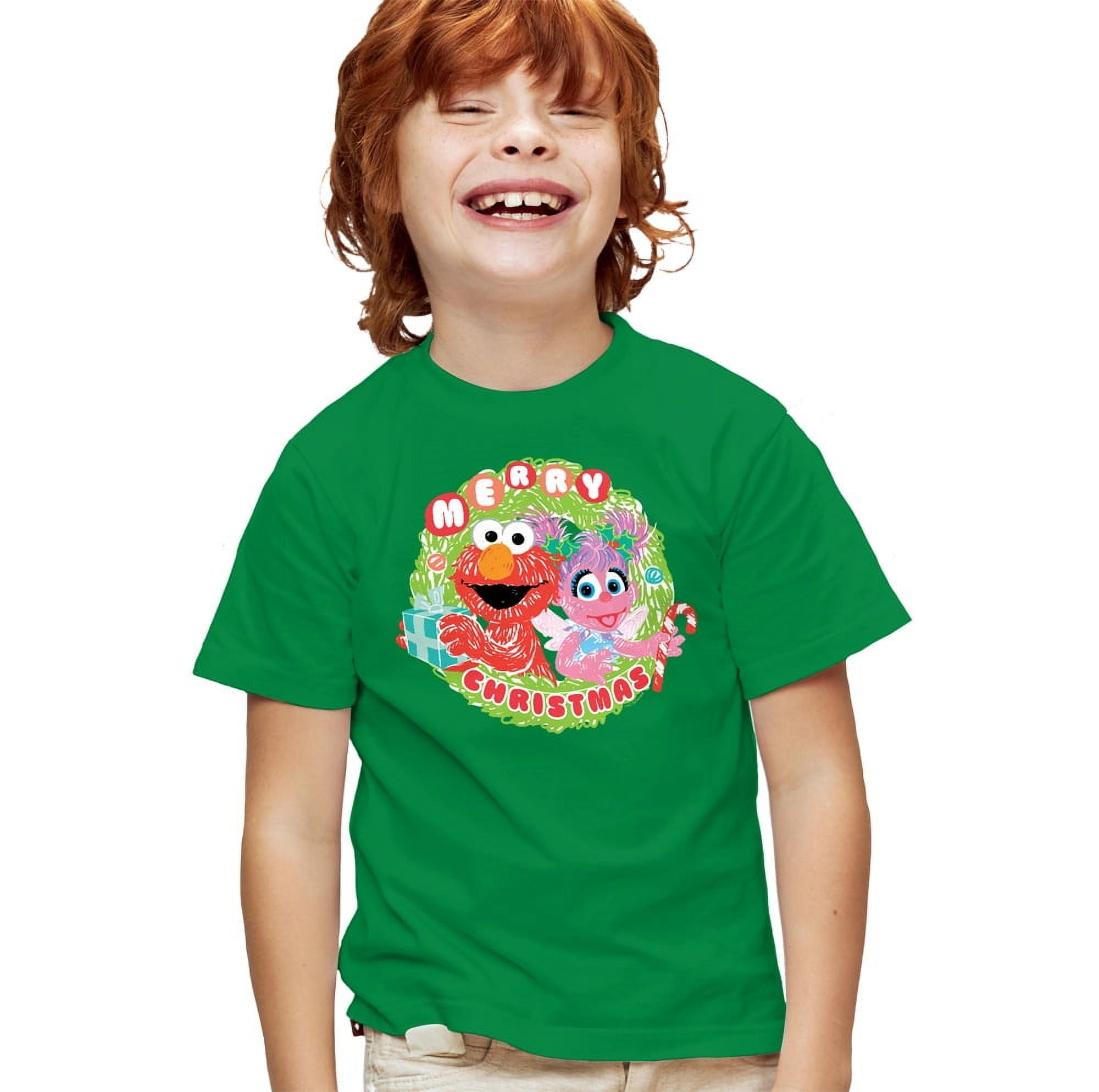 Sesame Street Merry Christmas Elmo And Abby Cadabby Kids T Shirt for ...