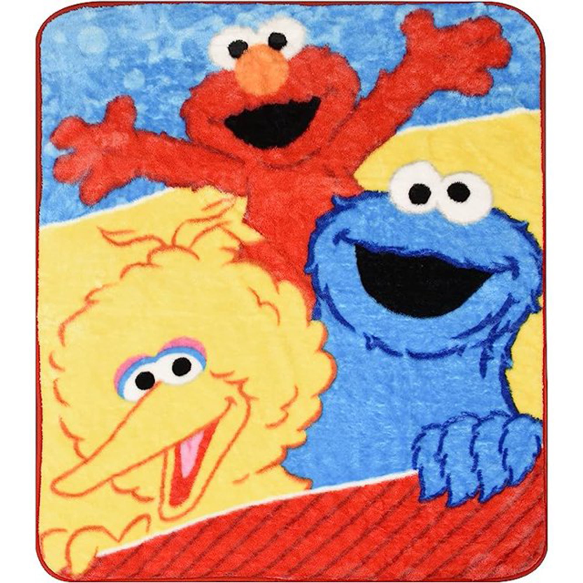 Sesame Street Multicolored All Overprinted Plush Polyester Throw ...